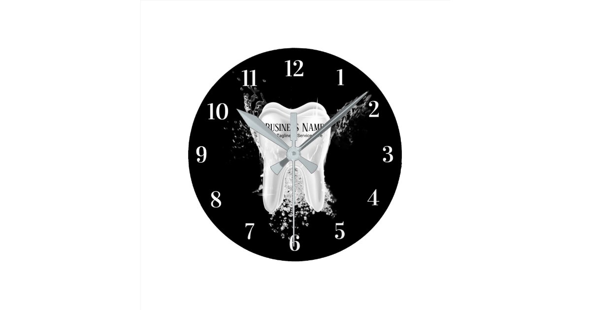 Dental Office 3D Tooth Professional Dentist Round Clock | Zazzle.com