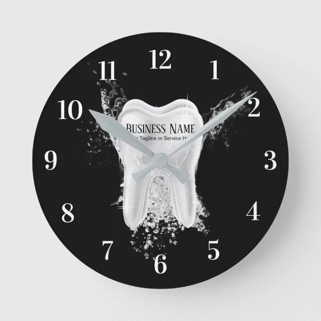 Dental Office 3D Tooth Professional Dentist Round Clock | Zazzle