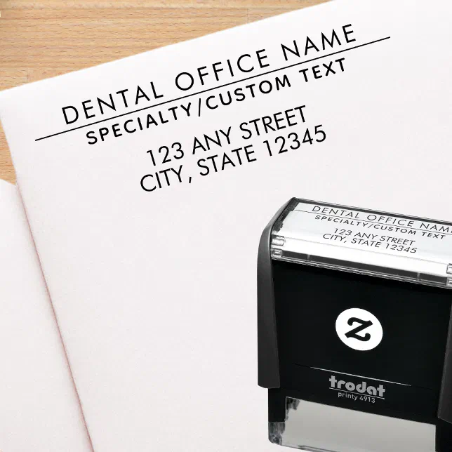 Dental Office Medical Lawyer Business Address Self-inking Stamp | Zazzle
