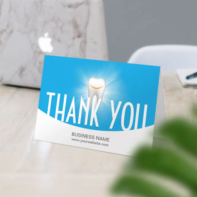 Dental Office Modern Blue Formal Thank You | Zazzle