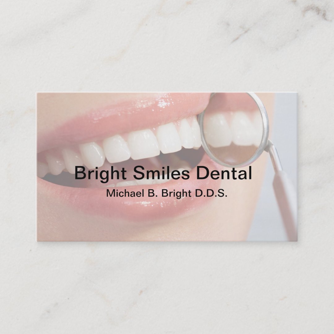 Dental Office Nice Smile Business Card | Zazzle