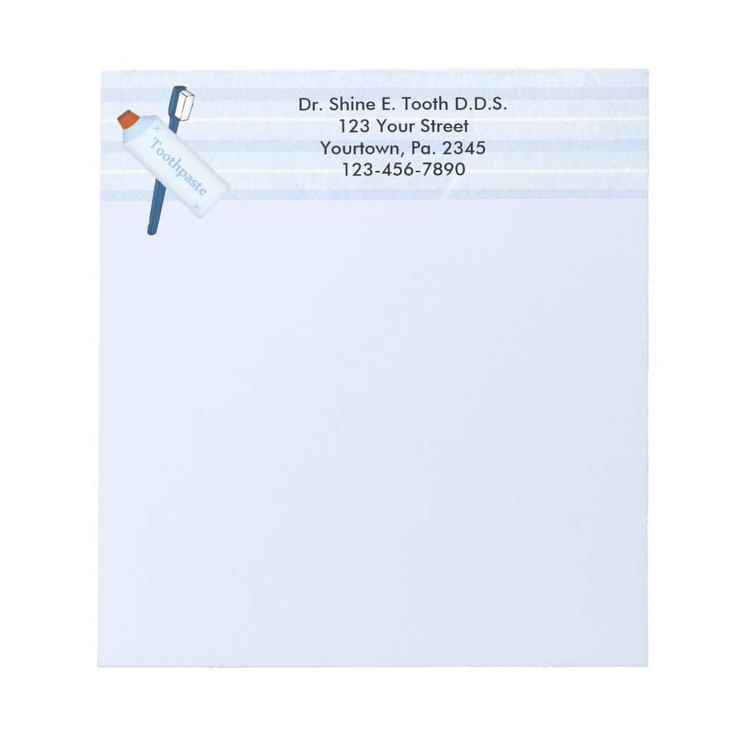 Dental Office Notepad | Zazzle