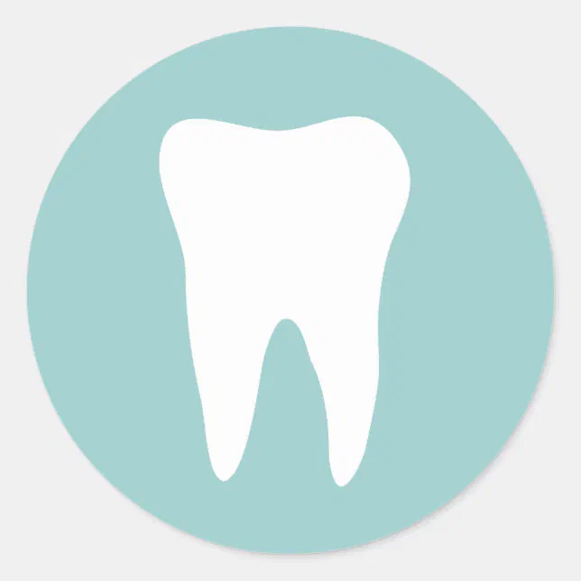 Dental office sticker with white tooth logo | Zazzle