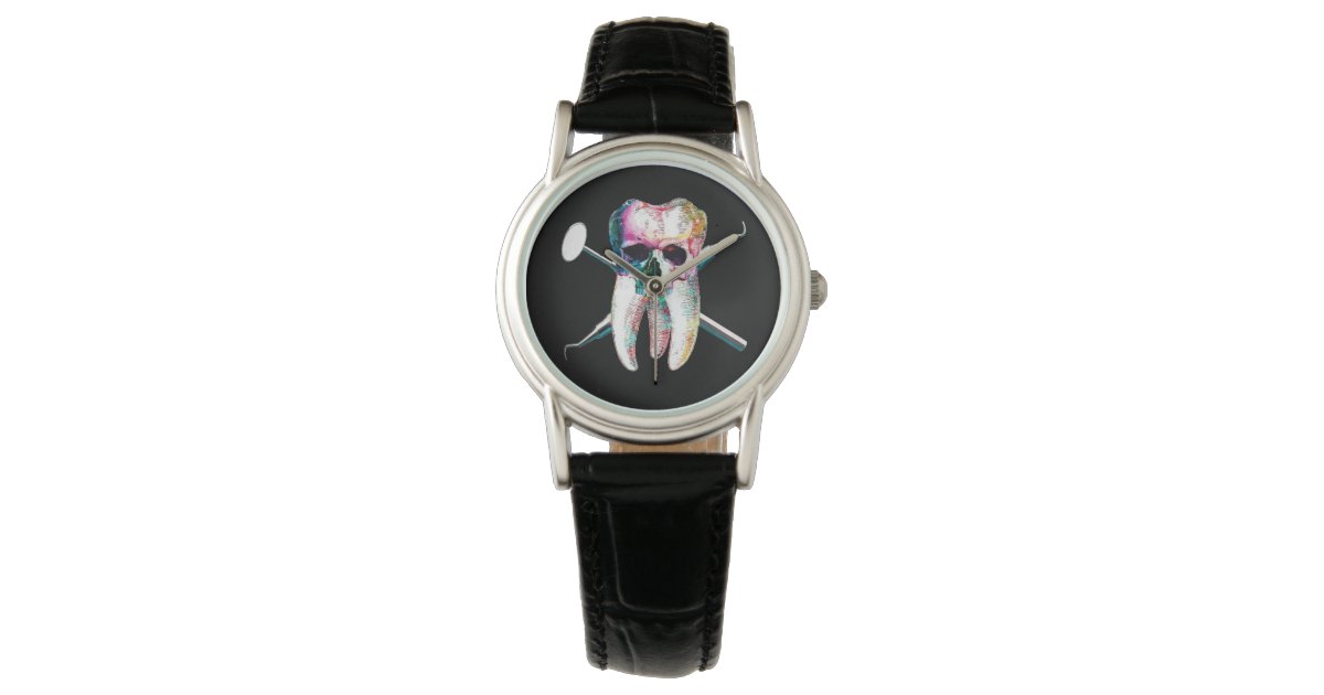 Dental Skull and Crossbones Watch | Zazzle