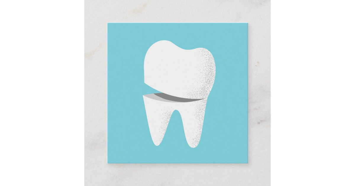 Dental Smiling Tooth Minimalist Dentist Square Business Card | Zazzle.com