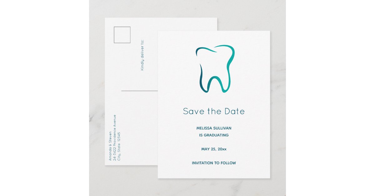 Dental Tooth Dentistry Medical Image Graduation Announcement Postcard ...