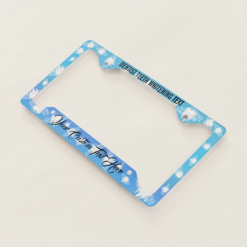 Dental tooth dentistry teeth whitening license plate frame | Zazzle