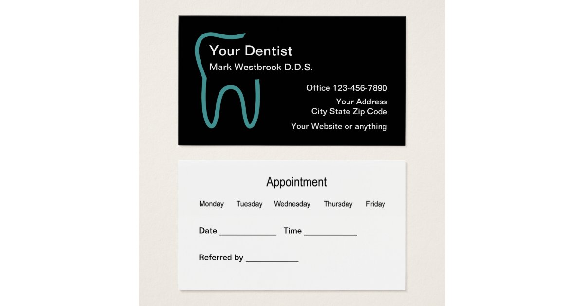 Dentist Appointment Business Cards | Zazzle