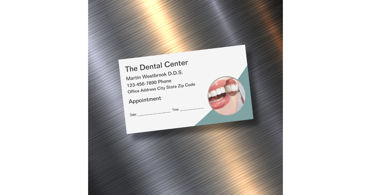 Dentist Appointment Reminder Business Card Magnets | Zazzle