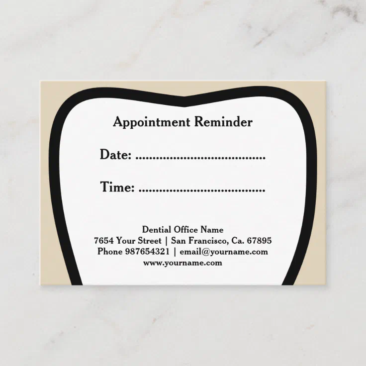 Dentist appointment reminder cards | Zazzle