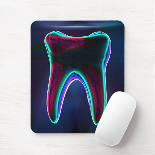 Dentist Blue Glowing Tooth Mousepad | Zazzle