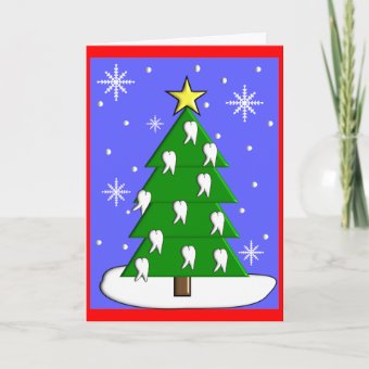 Dentist Christmas Tree CardsWith Tooth Decorations Holiday Card | Zazzle