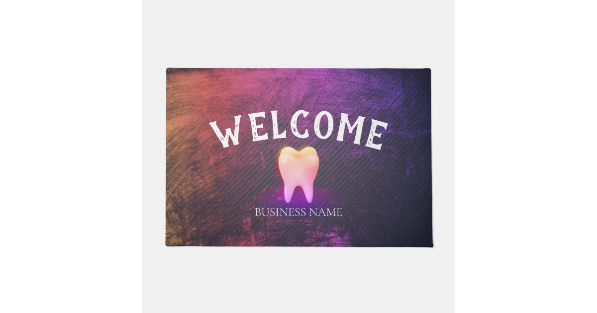 Dentist Dental Care Clinic Rose Gold Tooth Welcome Doormat | Zazzle