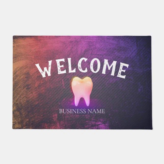 Dentist Dental Care Clinic Rose Gold Tooth Welcome Doormat | Zazzle