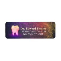 Dentist Dental Clinic Chic Rose Gold Tooth Address Label | Zazzle