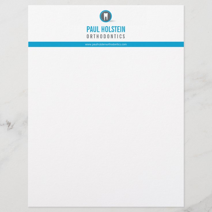 DENTIST LETTERHEAD :: modern tooth logo blue | Zazzle