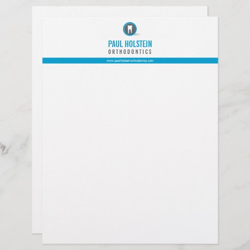 DENTIST LETTERHEAD :: modern tooth logo blue | Zazzle
