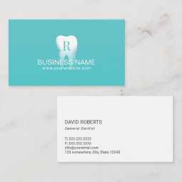 Dentist Monogram Tooth Logo Teal Dental Business Card | Zazzle