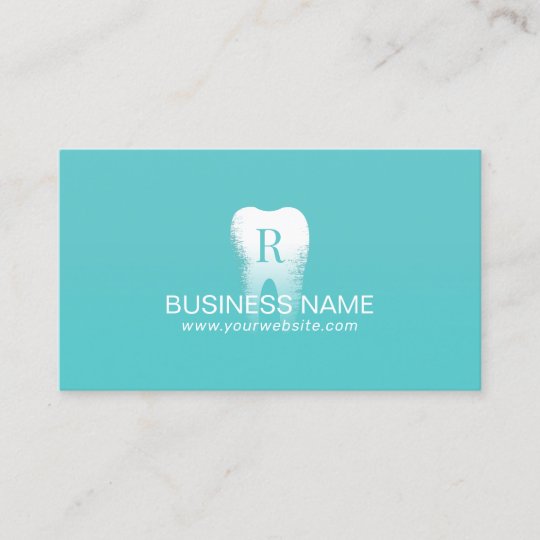 Dentist Monogram Tooth Logo Teal Dental Business Card | Zazzle.com