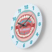 Dentist Office Novelty Personalized Teeth Dental Large Clock | Zazzle