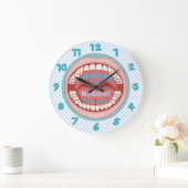 Dentist Office Novelty Personalized Teeth Dental Large Clock | Zazzle