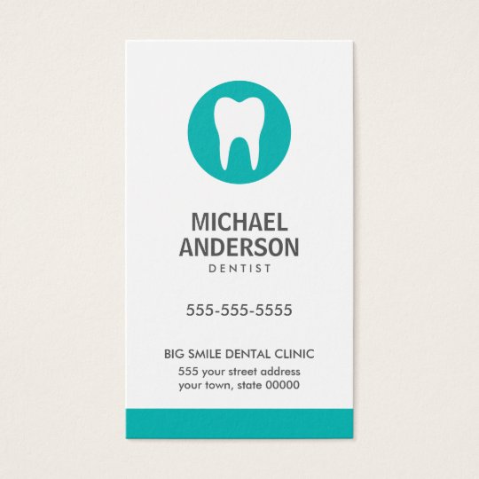 Dentist or dental clinic / assistant modern teal business card | Zazzle.com