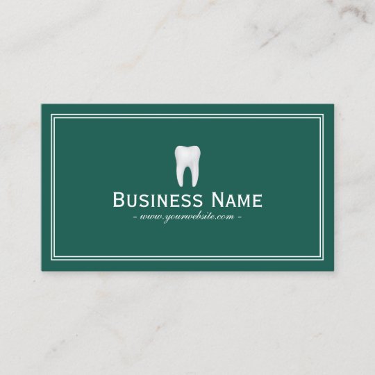 Dentist Plain Teal Green Minimalist Dental Office Business Card ...