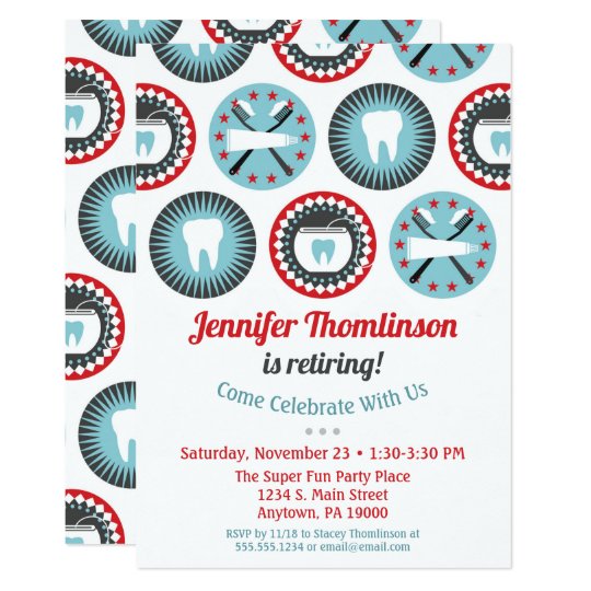 Dentist Retirement Invitation Dental Hygienist | Zazzle.com