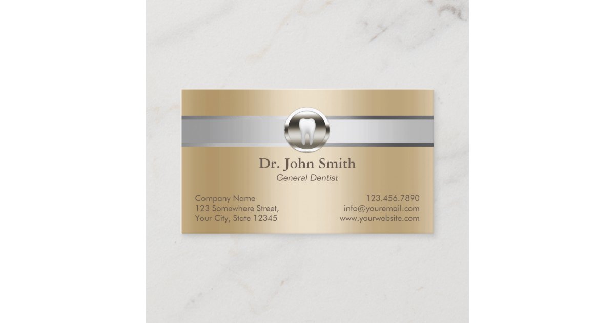 Dentist Silver Stripe Gold Dental Appointment | Zazzle.com