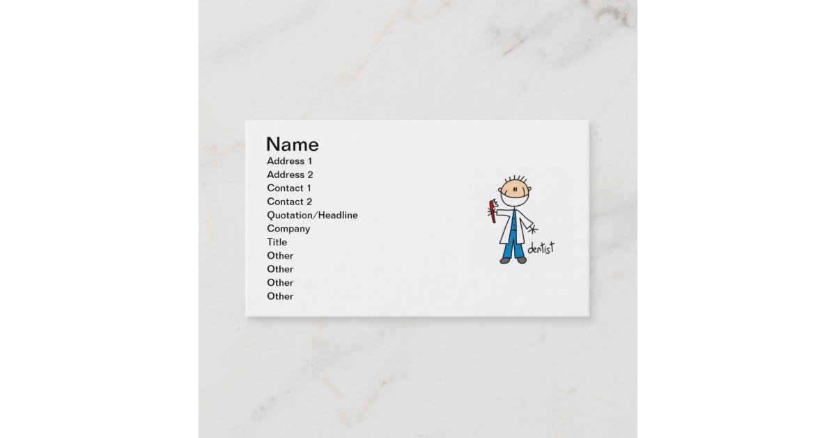 Dentist Stick Figure Business Card | Zazzle