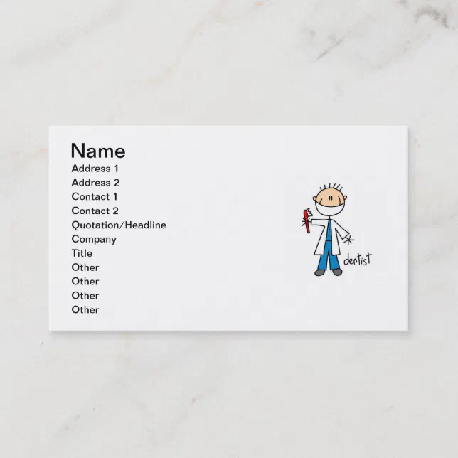 Dentist Stick Figure Business Card | Zazzle