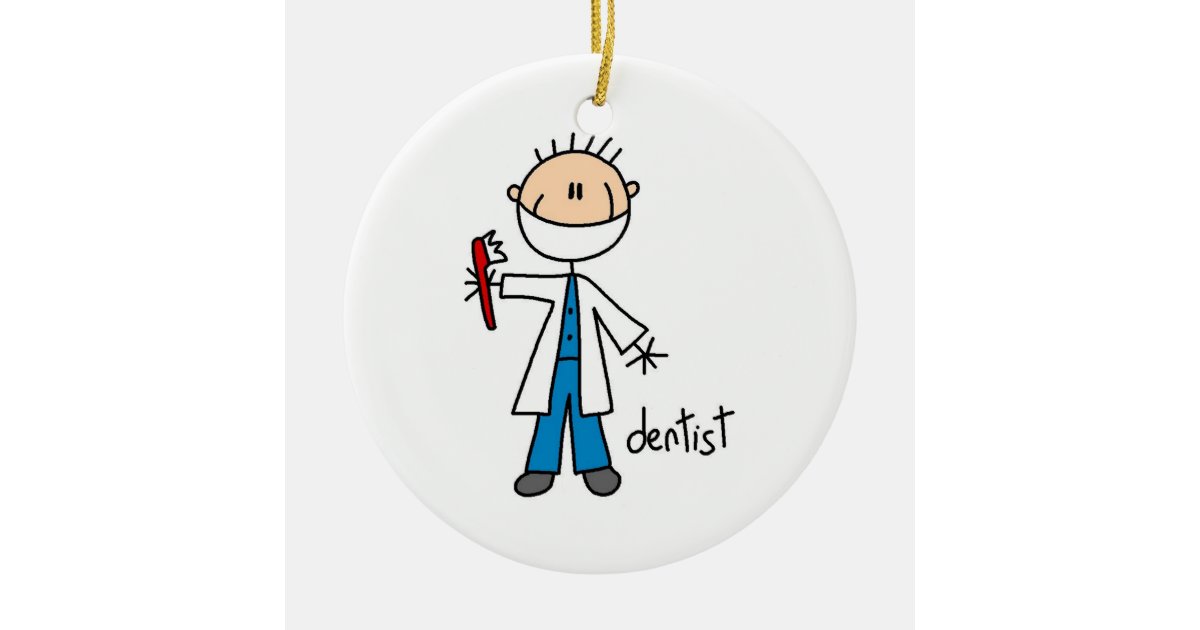 Dentist Stick Figure Ceramic Ornament | Zazzle