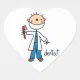 Dentist Stick Figure Heart Sticker | Zazzle