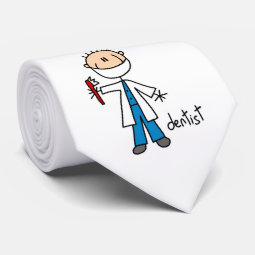 Dentist Stick Figure Neck Tie | Zazzle