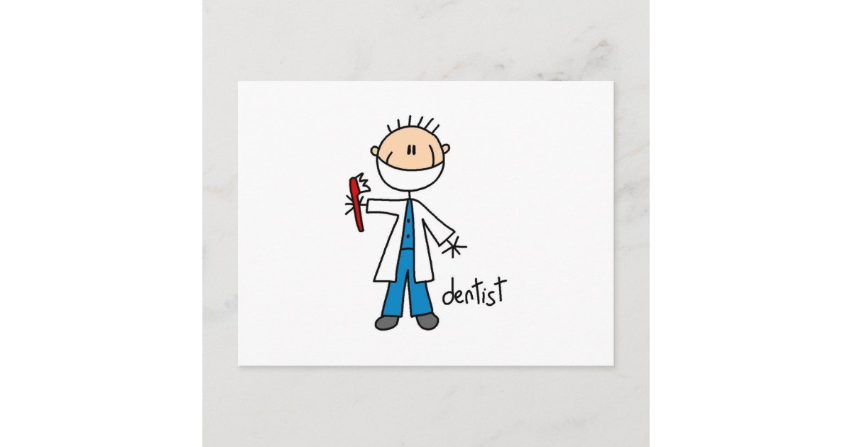 Dentist Stick Figure Postcard | Zazzle