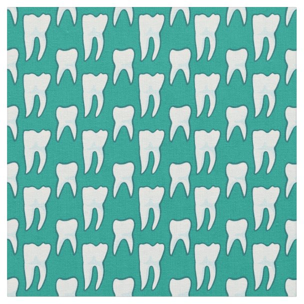 Happy Brushing Teeth Pattern Fabric | Zazzle