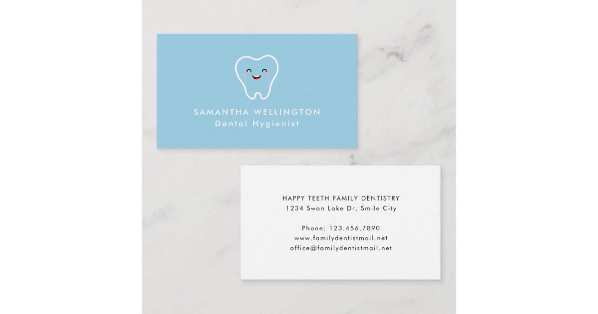 Dentist Tooth Logo Dental Hygienist Business Card | Zazzle