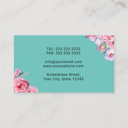 Dentist Vintage Floral Gold Tooth Dental Care Teal Business Card | Zazzle