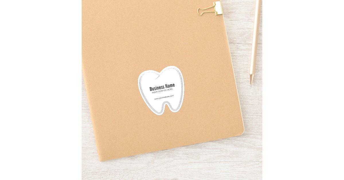 Dentist White Tooth Dental Office Sticker | Zazzle