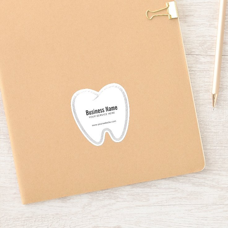 Dentist White Tooth Dental Office Sticker | Zazzle