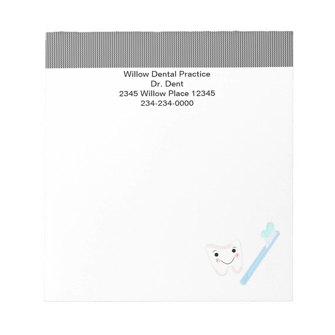 Dentists Dental Office Notepads | Zazzle