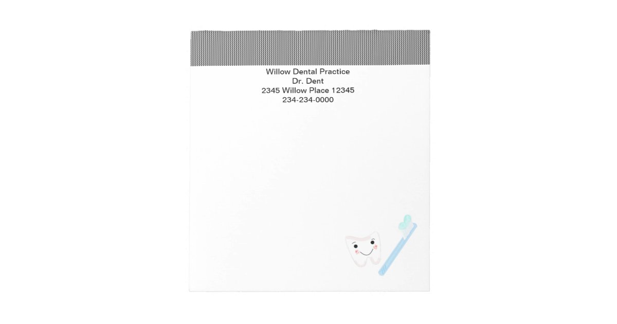 Dentists Dental Office Notepads | Zazzle