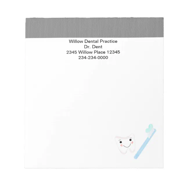 Dentists Dental Office Notepads | Zazzle