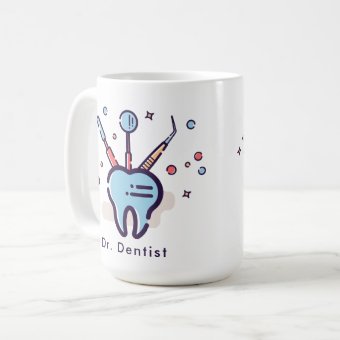 Dentist's Dental Tools and Tooth Coffee Mug | Zazzle