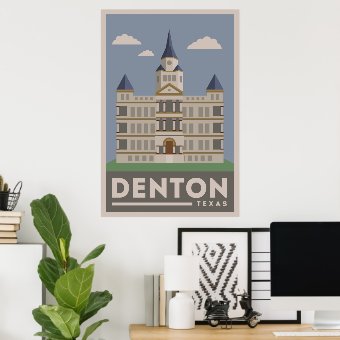 Denton Texas Courthouse Poster | Zazzle