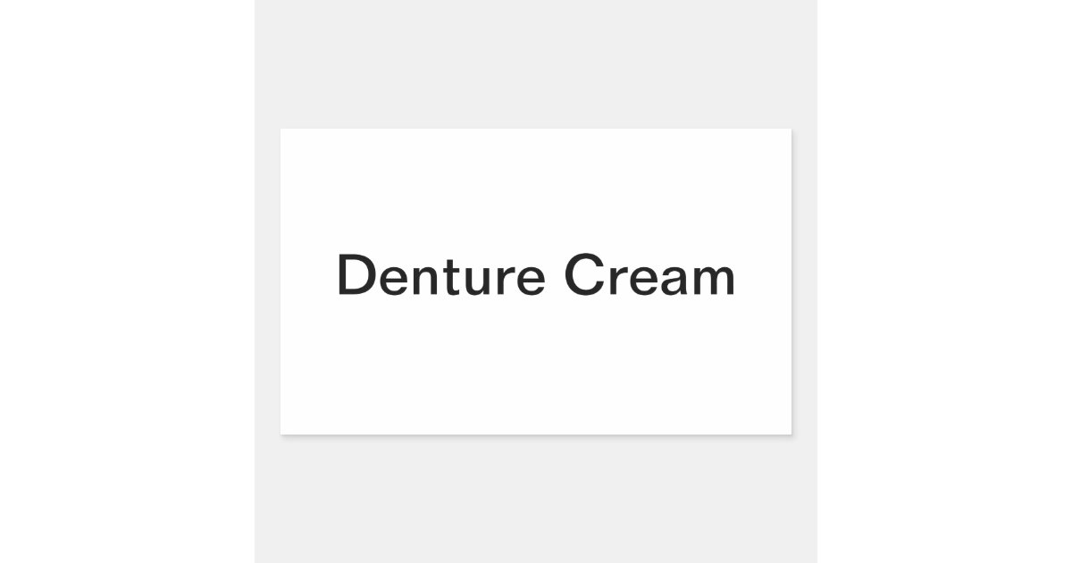 Denture Cream Labels/ Rectangular Sticker | Zazzle