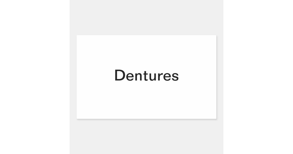 Dentures Label/ Rectangular Sticker | Zazzle
