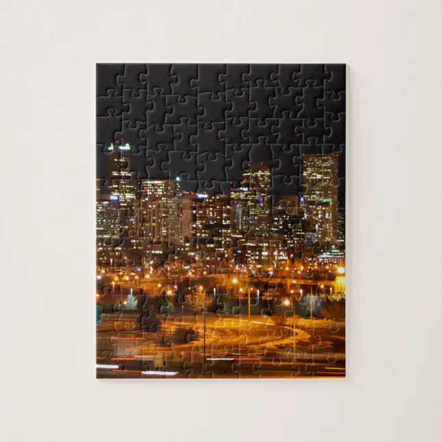Denver at night jigsaw puzzle | Zazzle