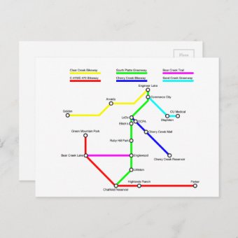 Denver Bike Map Postcard | Zazzle