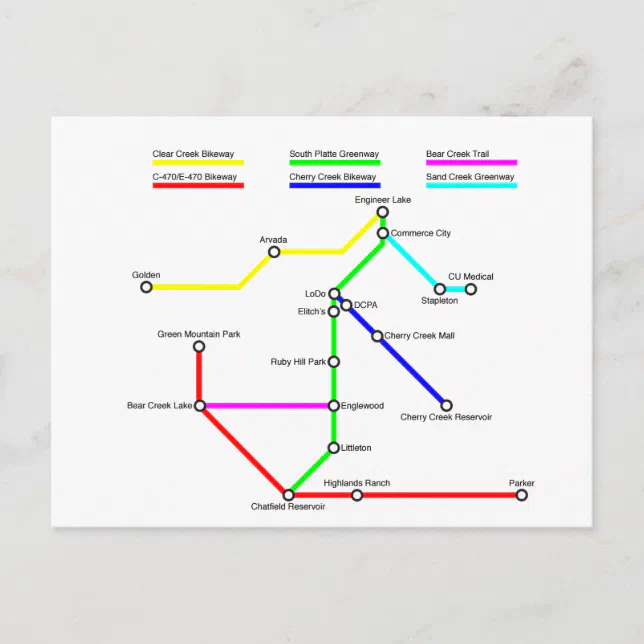 Denver Bike Map Postcard | Zazzle